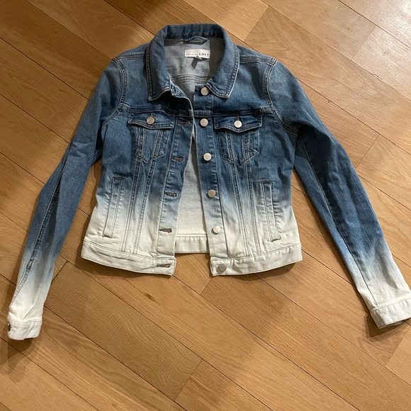 LOFT | Jackets & Coats | Loft Blue And White Gradient Denim Jacket ...
